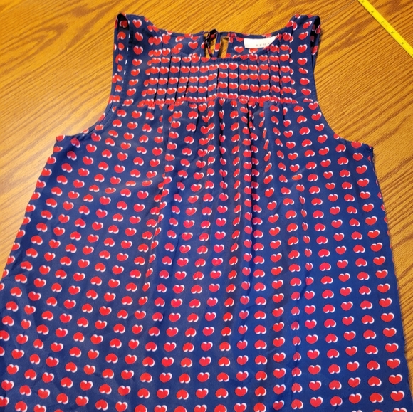 Kenar | Tops | Kenar Heart Blouse Womens Red Blue Sleeveless Tank Top ...